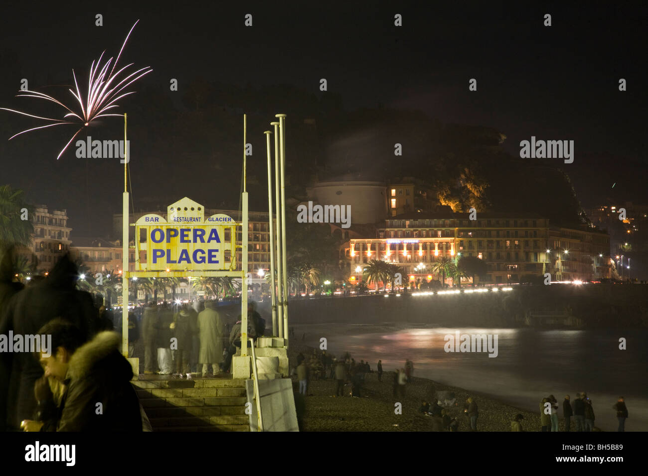 2009 - 2010 New Years Eve fireworks in Nice, Provence, France Stock ...