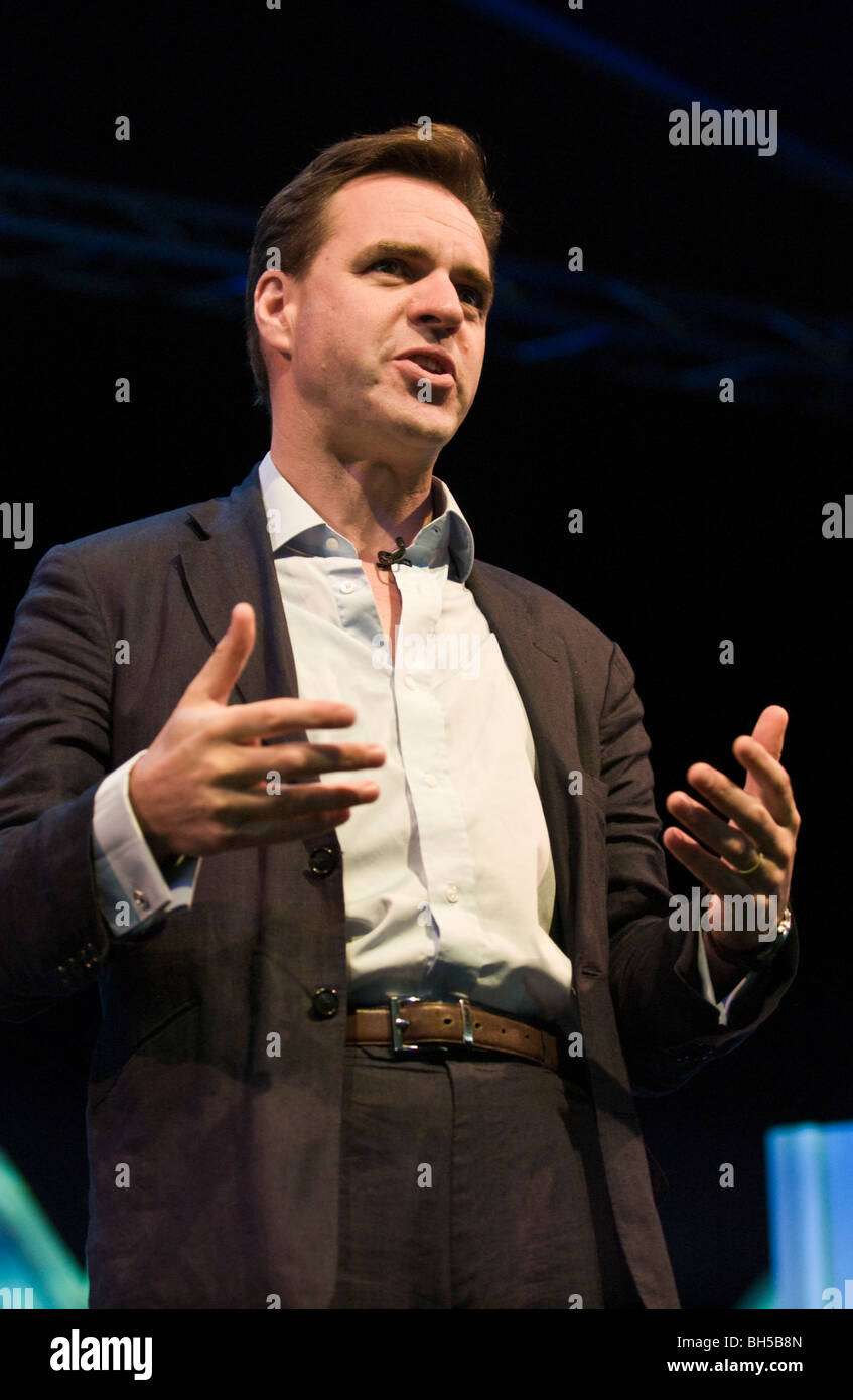 British historian Niall Ferguson giving The Barclays Wealth Lecture ...