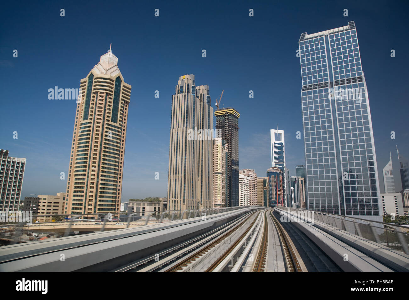 Dubai Metro automated train commuter system uae Stock Photo - Alamy