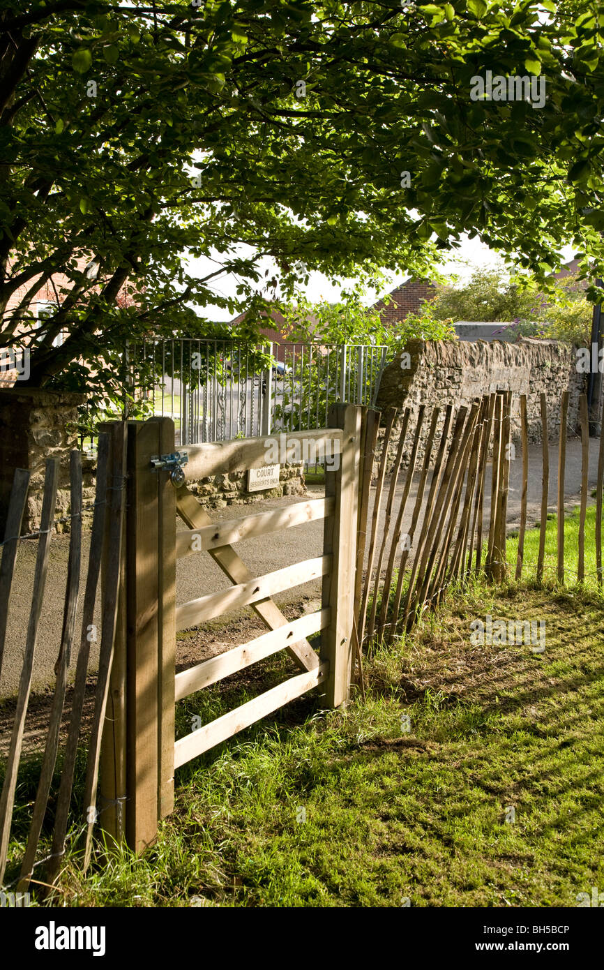 Wooden garden gate with shadows hi-res stock photography and images - Alamy