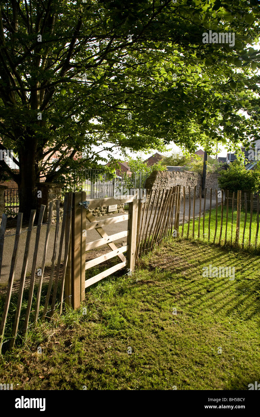 Wooden garden gate with shadows hi-res stock photography and images - Alamy