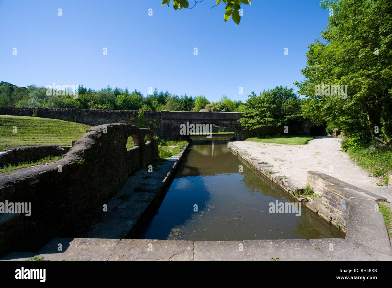 The restored Bugsworth Canal Basin near Whaley Bridge in Derbyshire ...