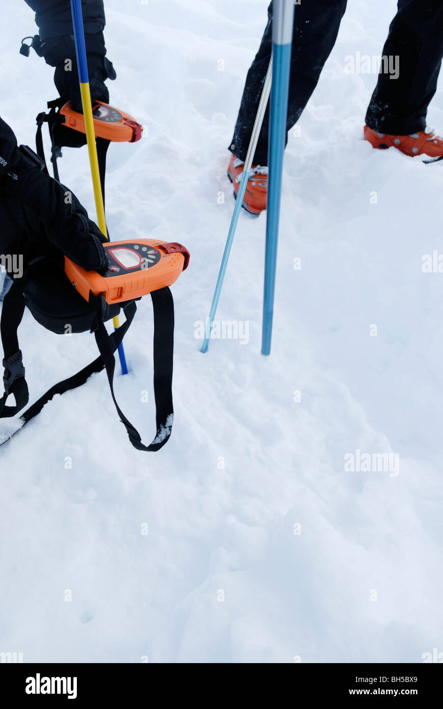 Avalanche search & rescue training with avalanche beacons and snow ...