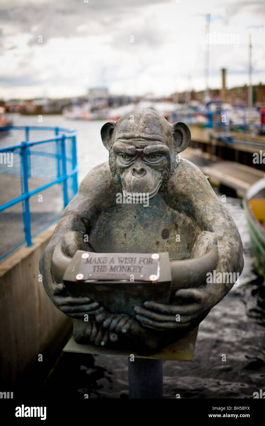 Hartlepool Monkey Sculpture at Hartlepool Marina, Teesside, England ...