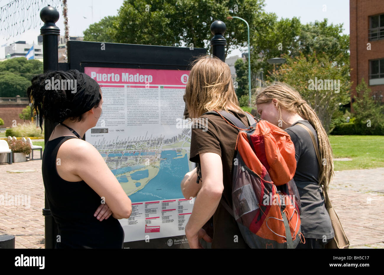 Teenagers Teens Map Buenos Aires Puerto Madero Waterfront Port Dock ...