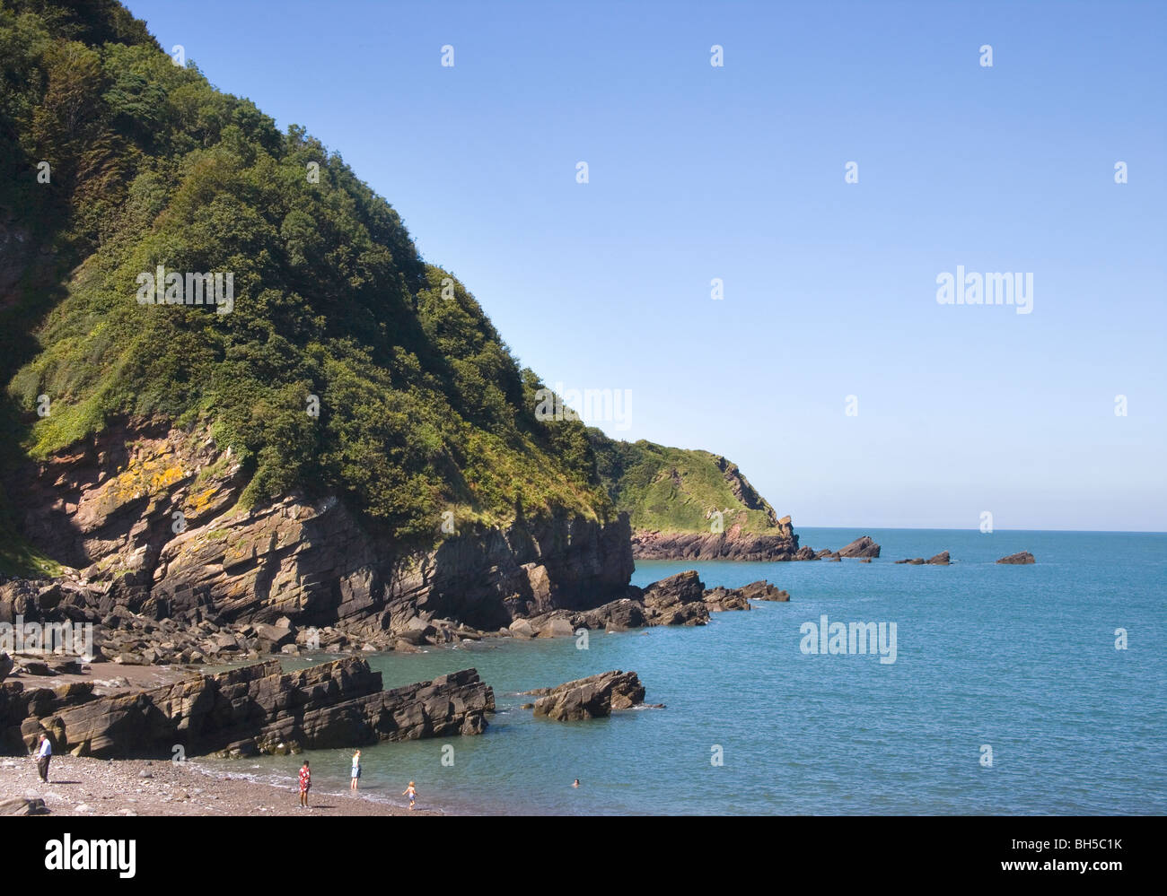 lee bay north devon Stock Photo - Alamy