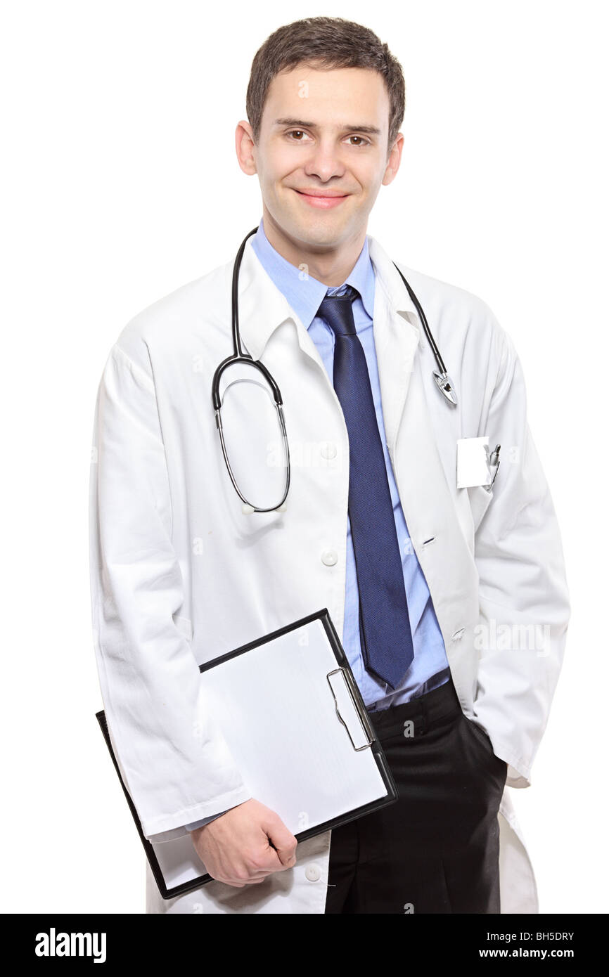 Doctor posing isolated on white background Stock Photo - Alamy