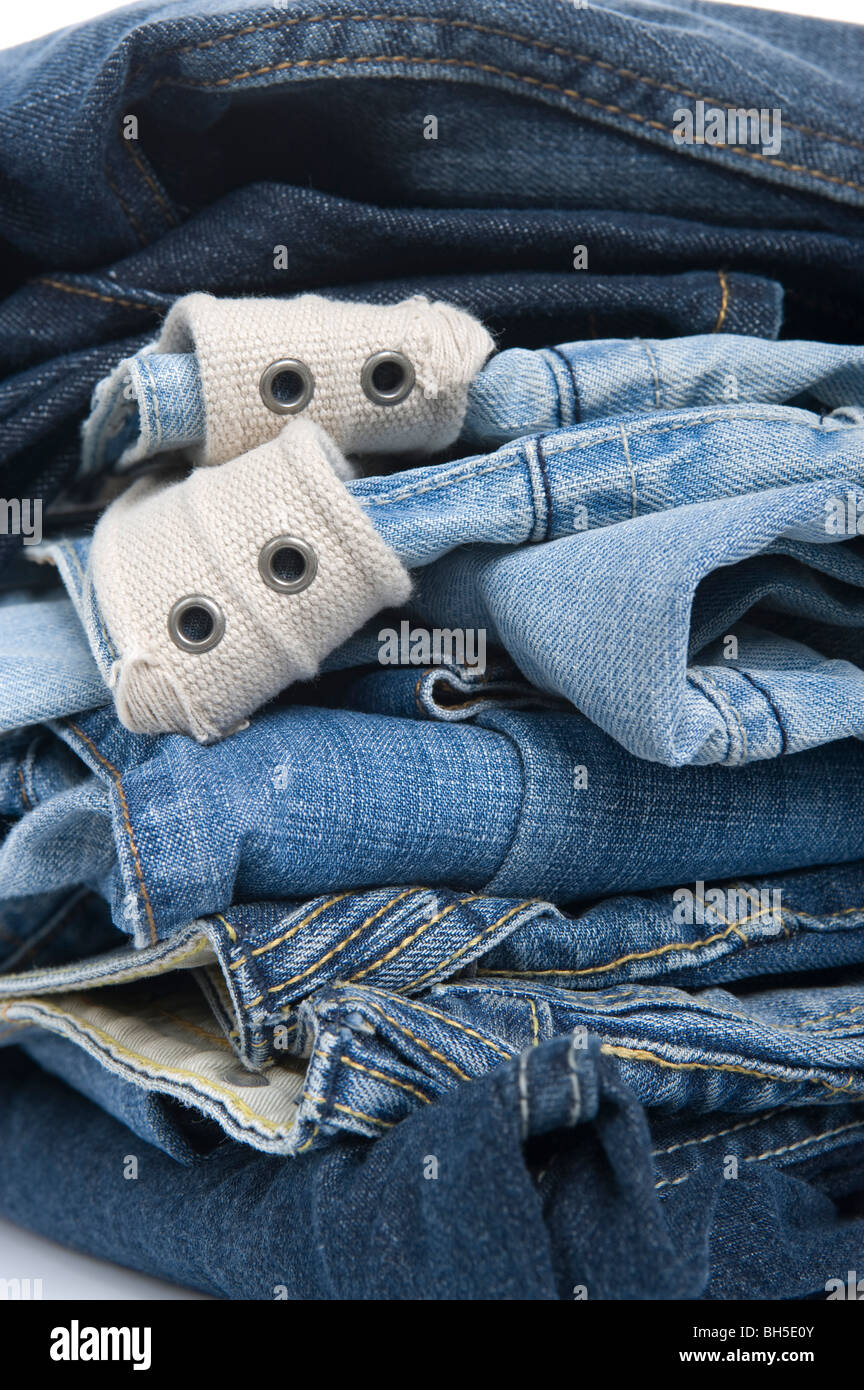 object on white - clothes jeans close up Stock Photo - Alamy