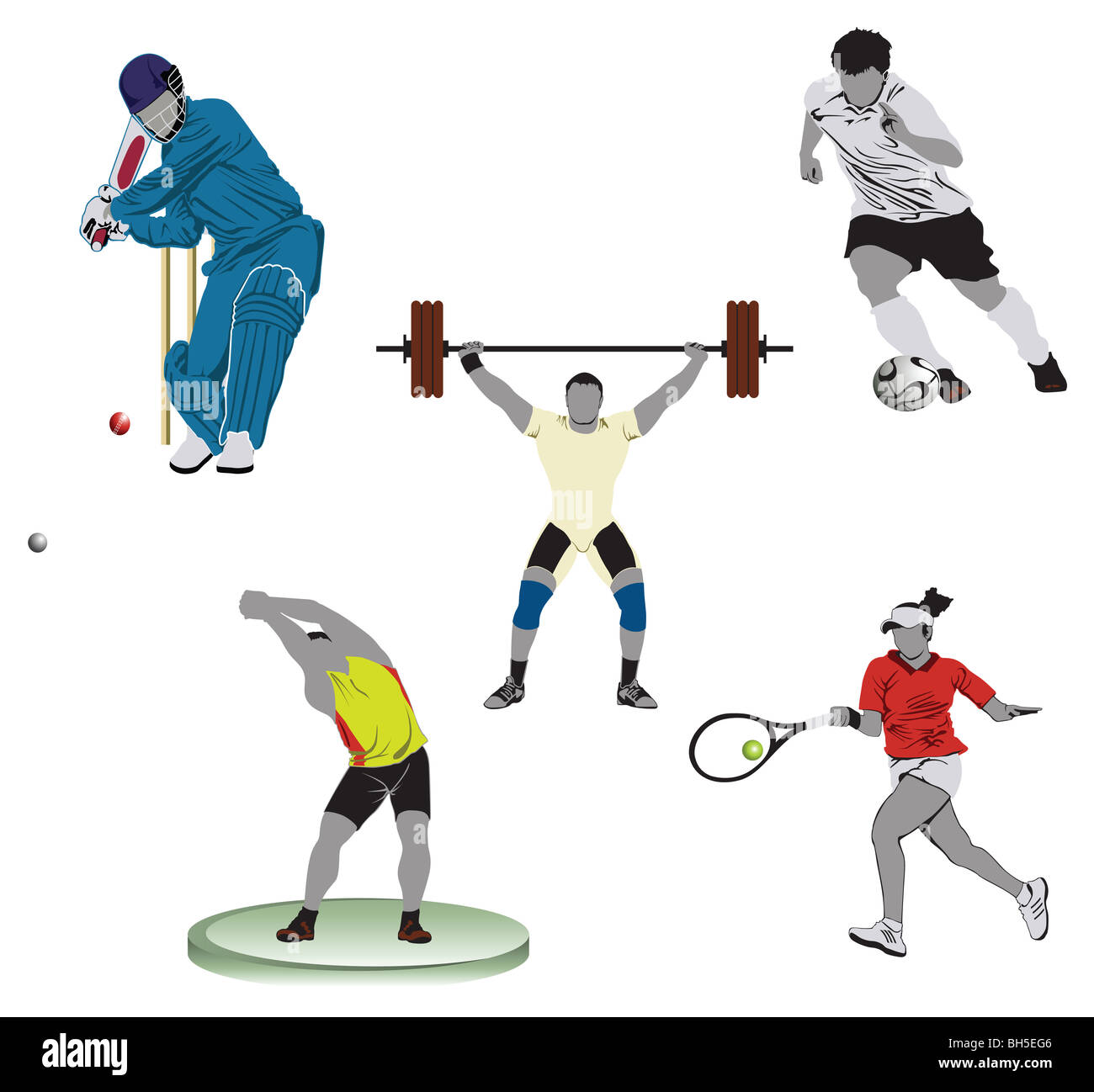 collection of human motifs in different sports Stock Photo - Alamy