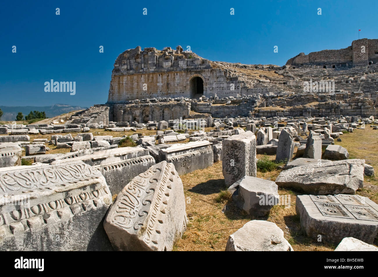Ruins in ancient City of Miletos, Aydin Turkey, Western Coast of ...