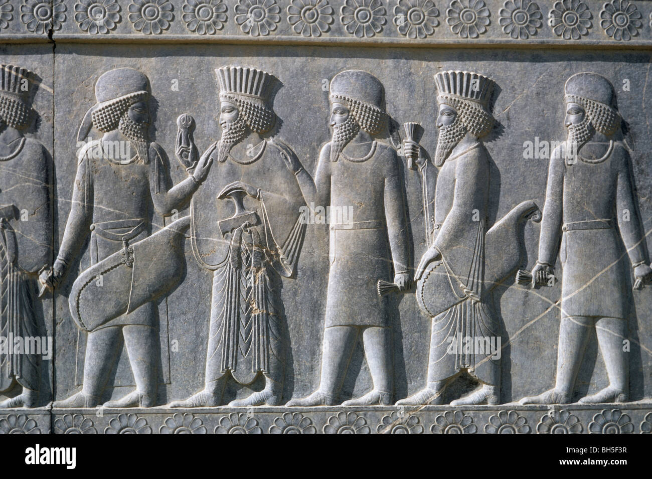 Staircase of the Apadana, Mede and Persian nobles, Persepolis, Iran ...