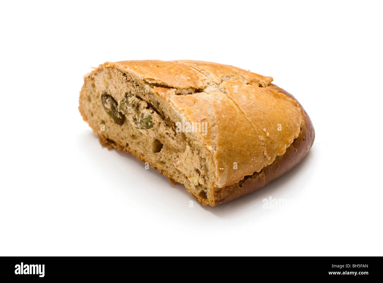 whole wheat bread with raisins isolated on white Stock Photo - Alamy