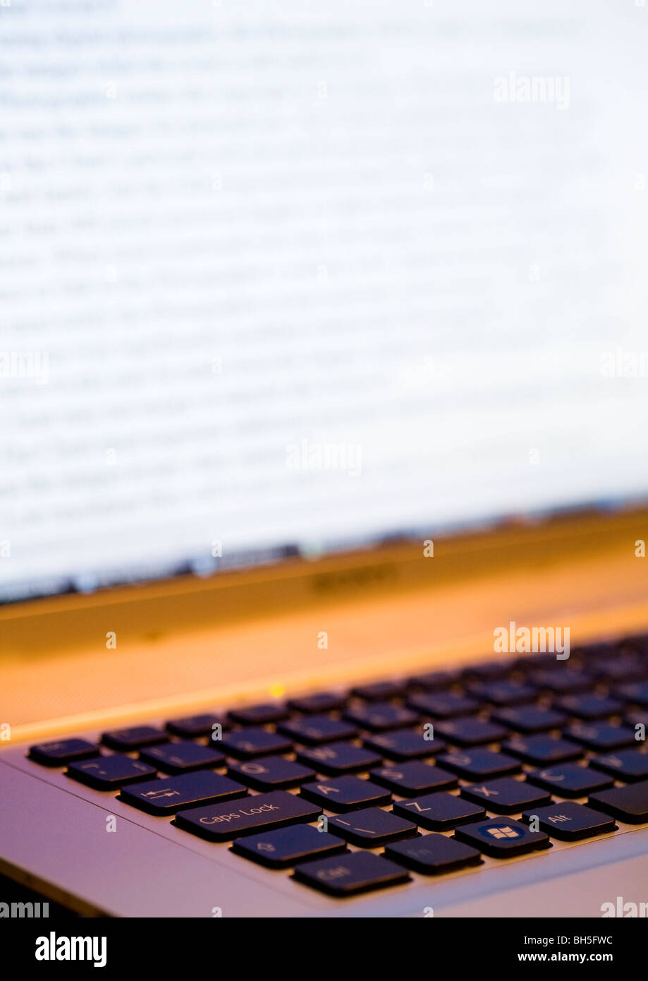 Laptop keyboard and screen Stock Photo - Alamy