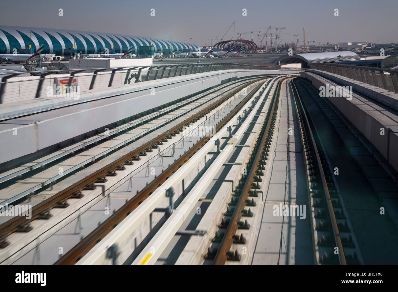 Dubai Metro train station dubai airport tracks Stock Photo - Alamy
