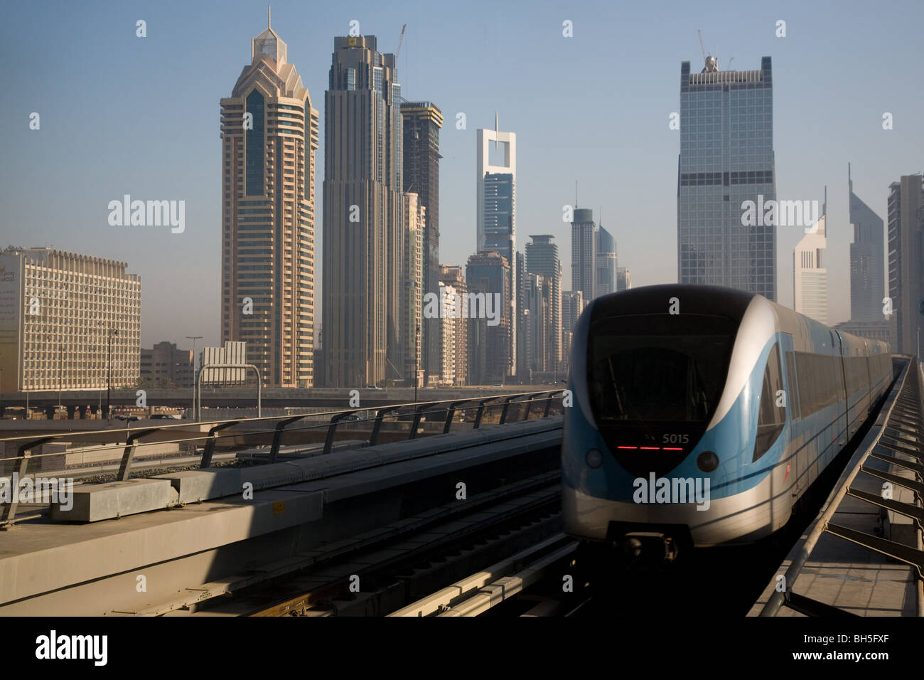 Dubai Metro automated train commuter system uae Stock Photo - Alamy