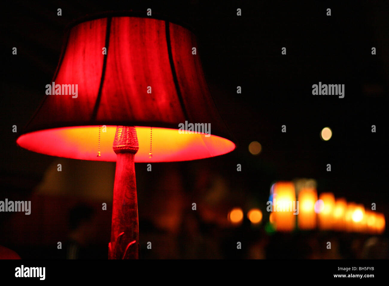 Red lamp in bar Stock Photo - Alamy