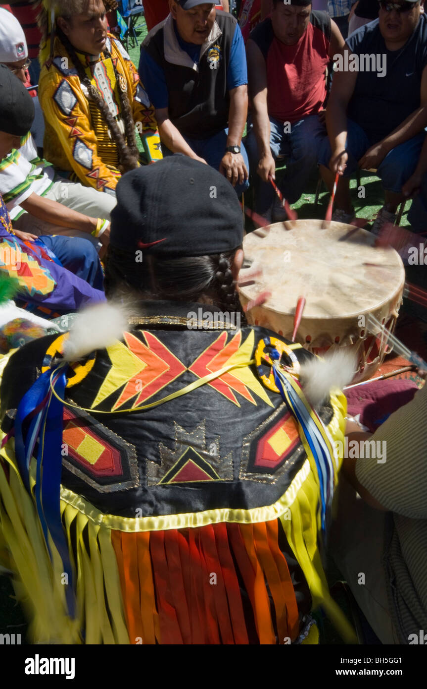 Native American drummers and singers at North American Indian Days ...