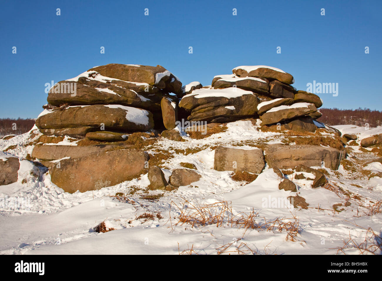a rock formation Grindleford Derbyshire england UK Stock Photo - Alamy