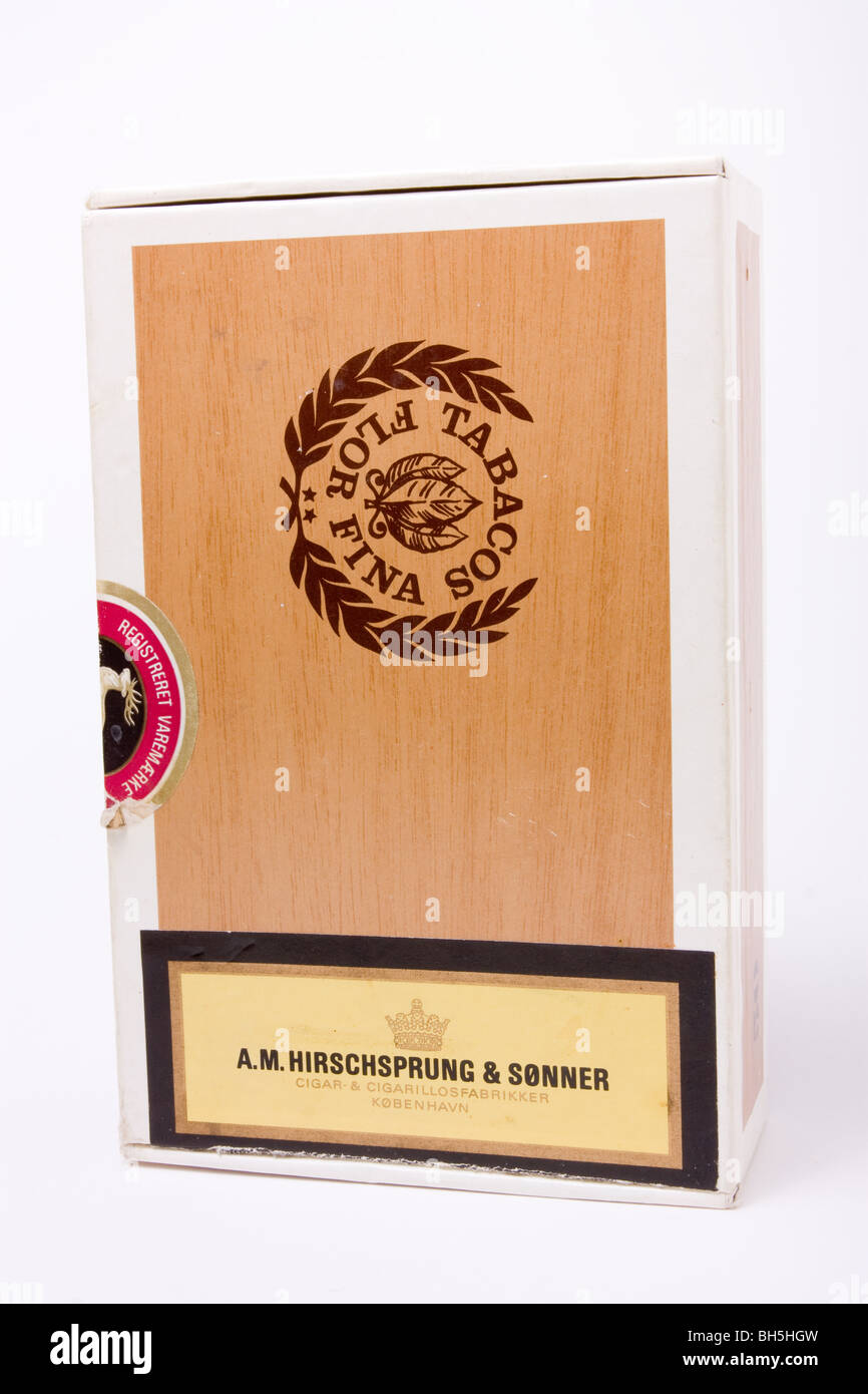 Old vintage cigar box cut out against white background Stock Photo - Alamy