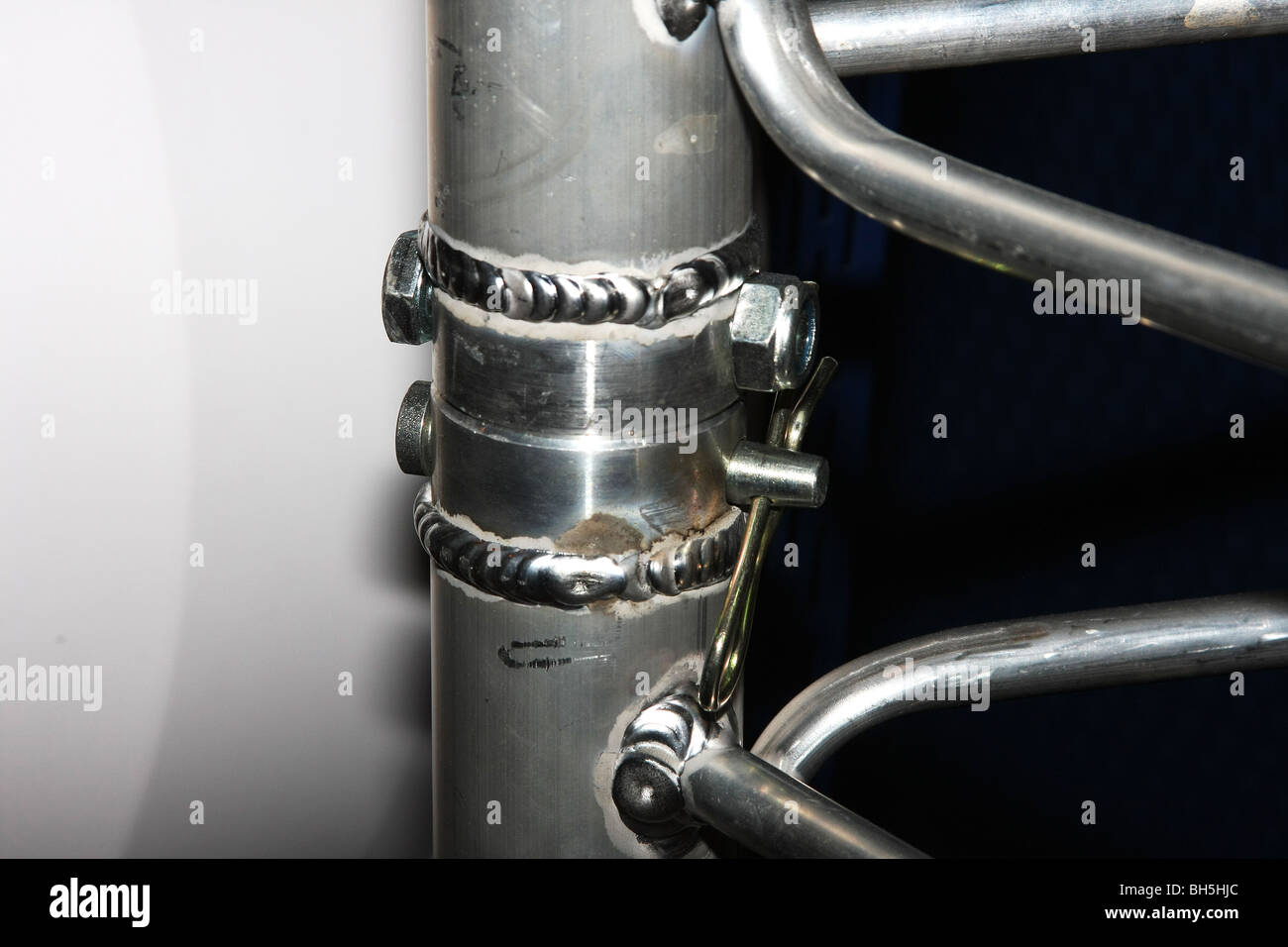 Several types of fixing including welding; nut and bolt locking pin and ...