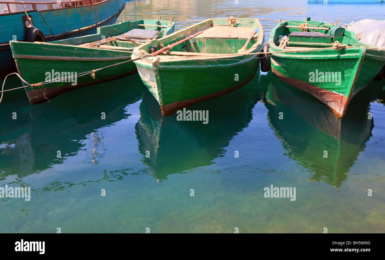 Wooden boats at pier (Balaclava Town, Crimea, Ukraine Stock Photo - Alamy
