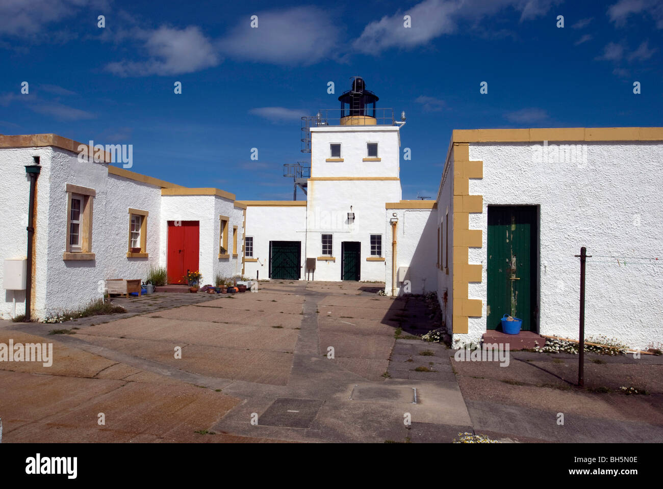 Lighthouse at Strathy Point on the north coast of Scotland Stock Photo ...