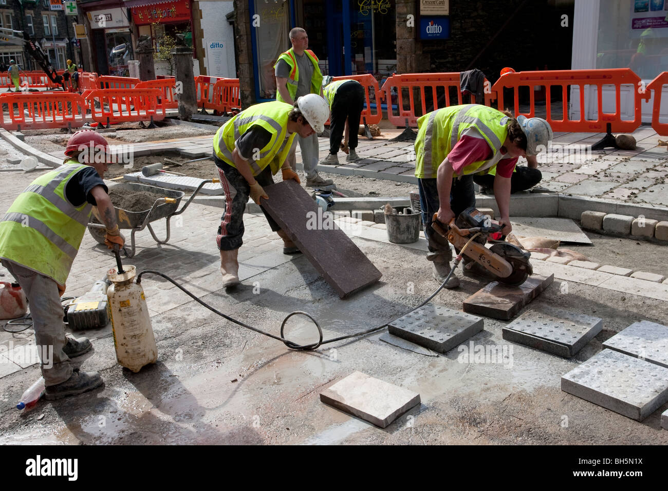 pavement cutter Cutting Pavement slabs Stock Photo - Alamy