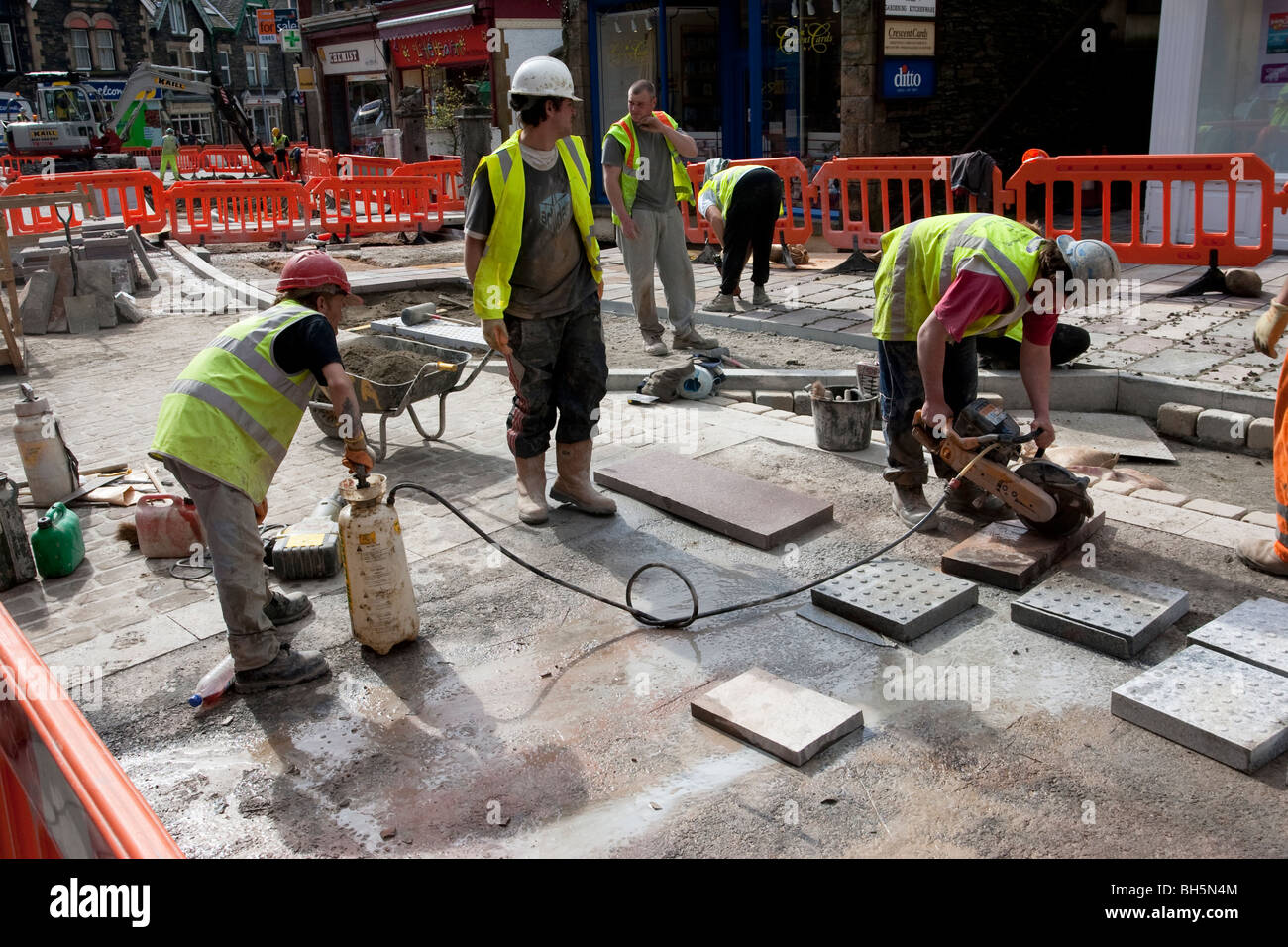 pavement cutter Cutting Pavement slabs Stock Photo - Alamy