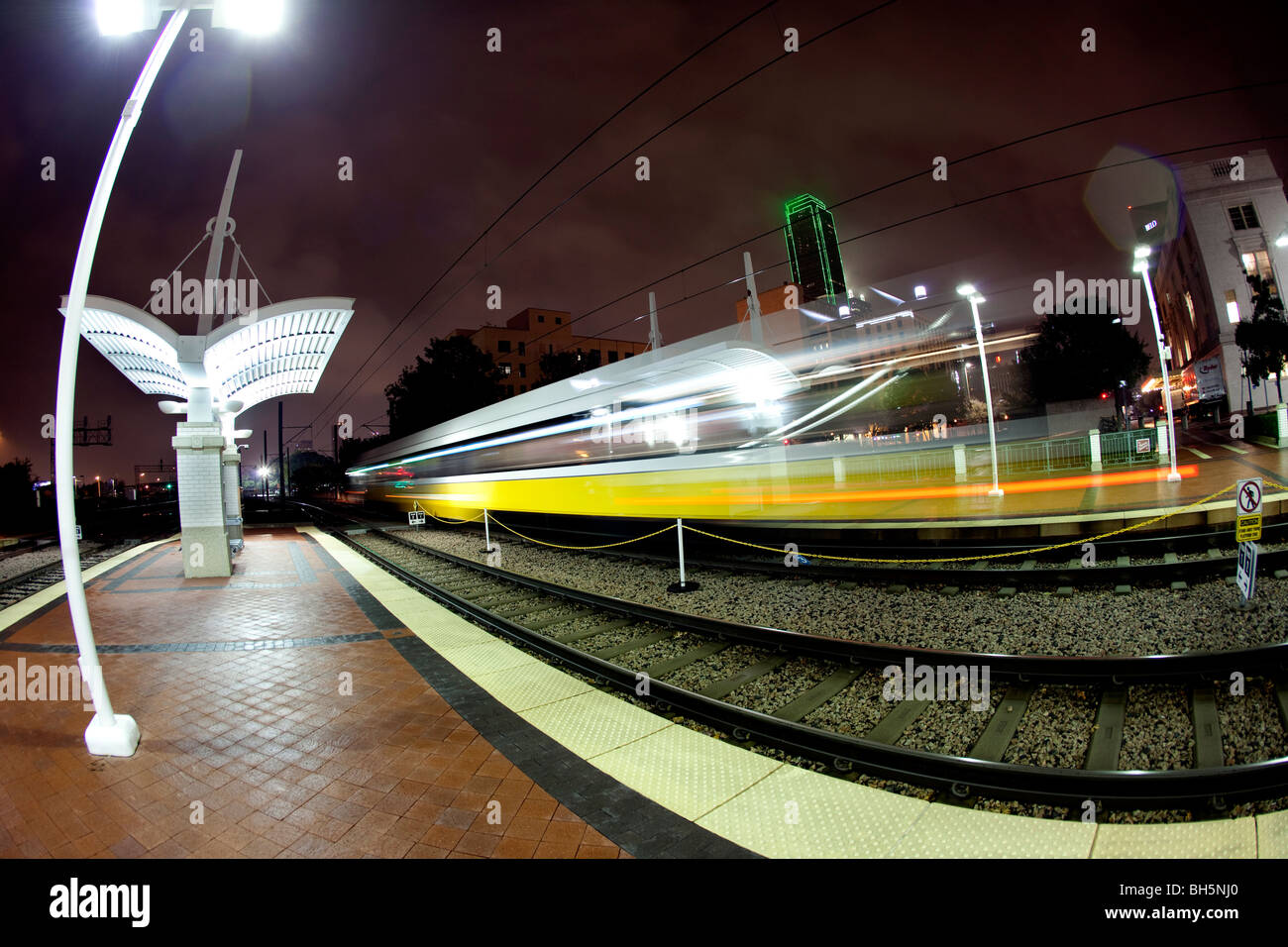 DART Rail system, Fisheye view, Downtown Dallas, Dallas, Texas, USA ...