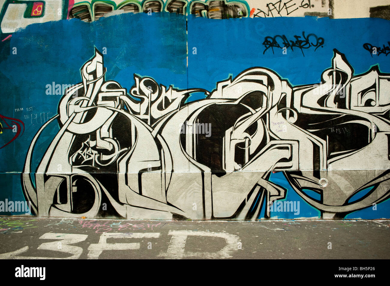 Paris, France, Graffiti Paintings on Wall Abstract Design Stock Photo ...
