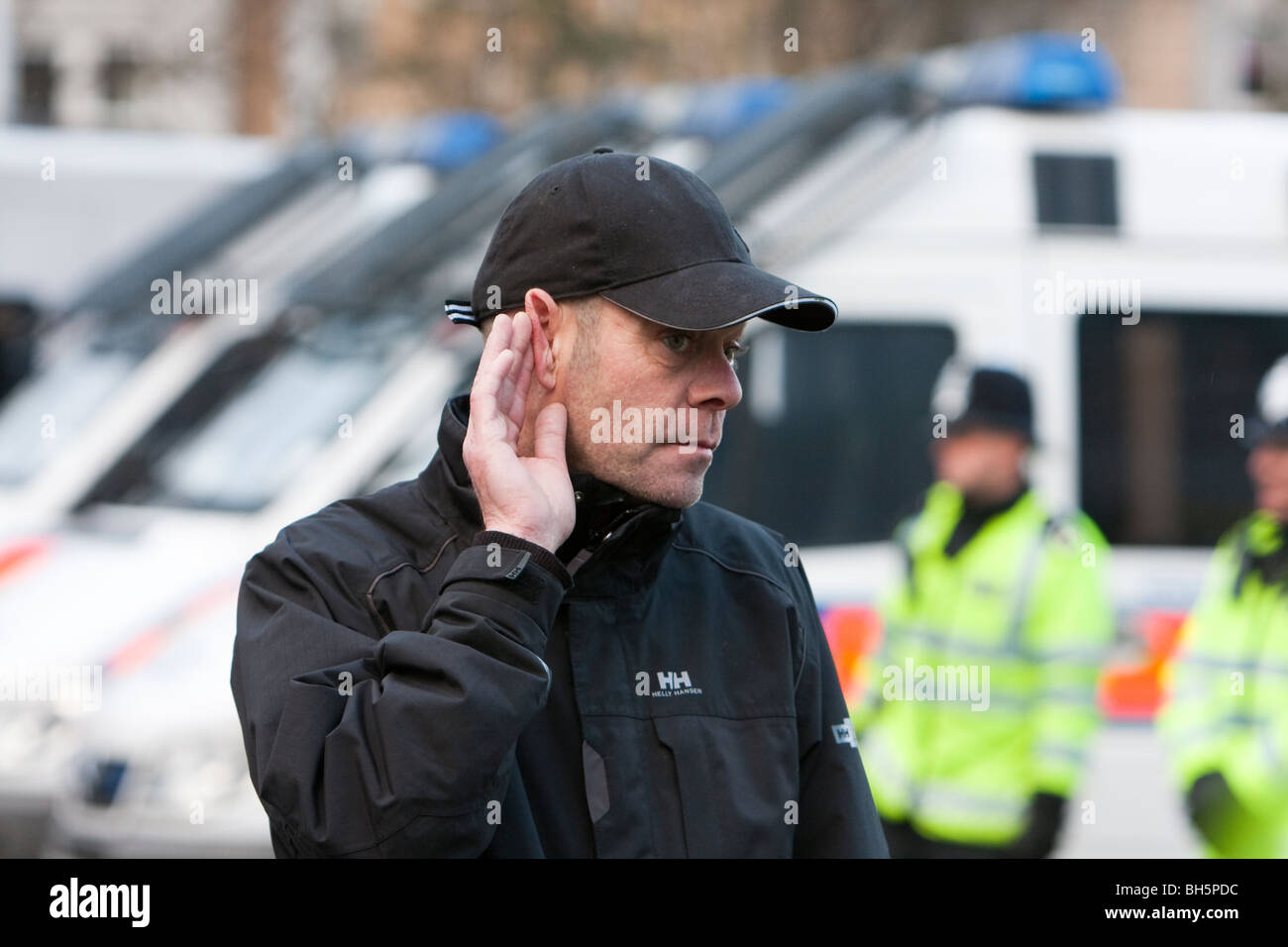 Protest by right wing groups against building of a new mosque in Harrow ...