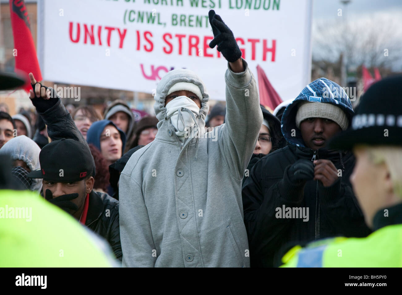 Protest by right wing groups against building of a new mosque in Harrow ...