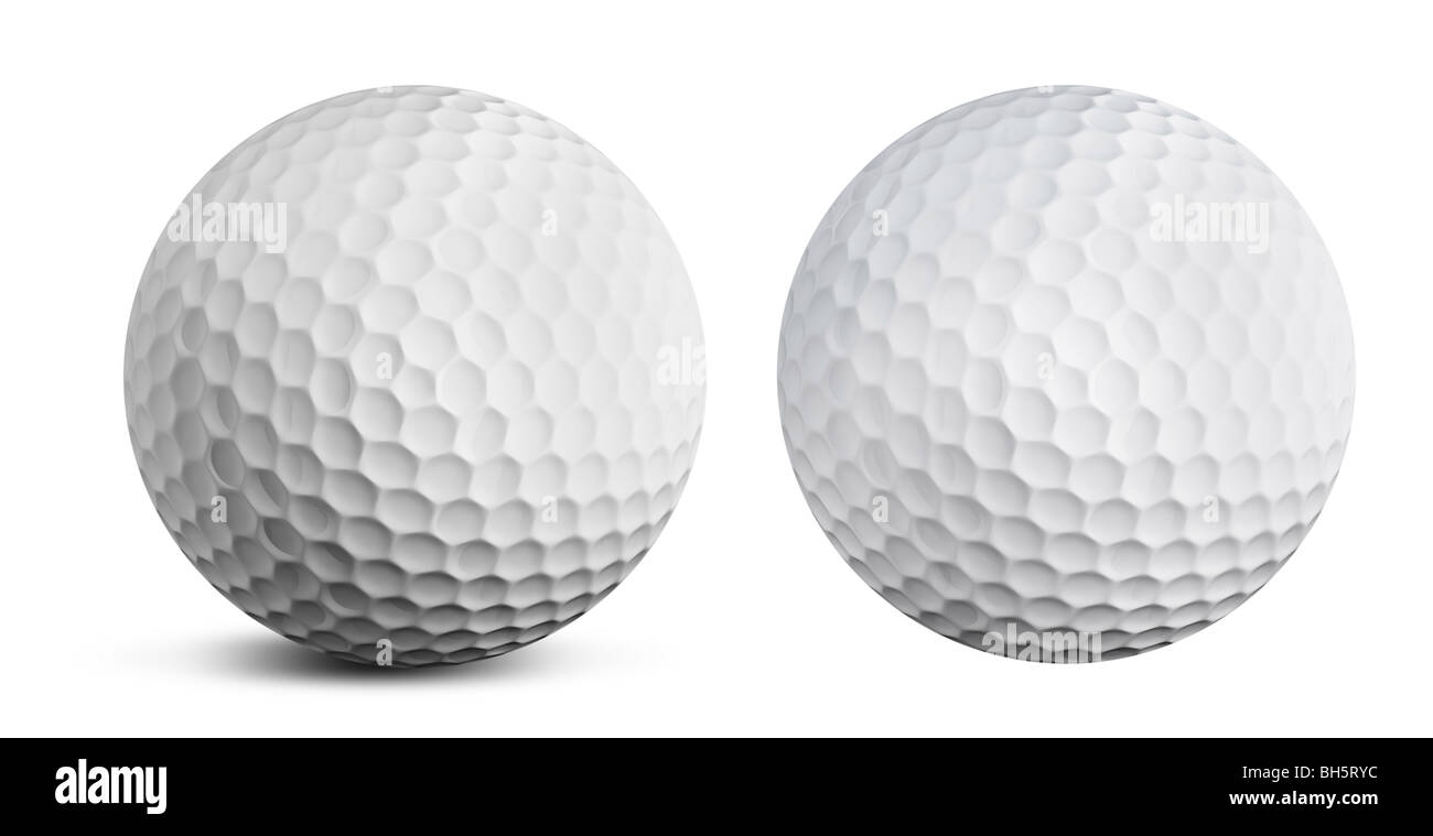 Ball for a golf with a shadow and without a shadow. 3d high detailed ...