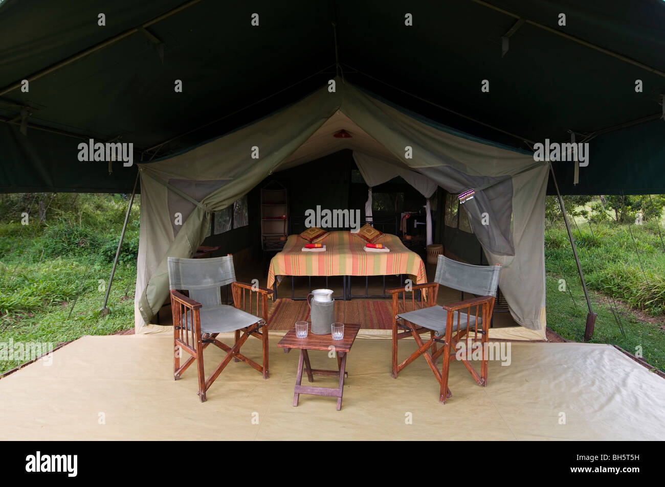 Elephant Pepper Camp, Masai Mara National Reserve, Kenya Stock Photo ...