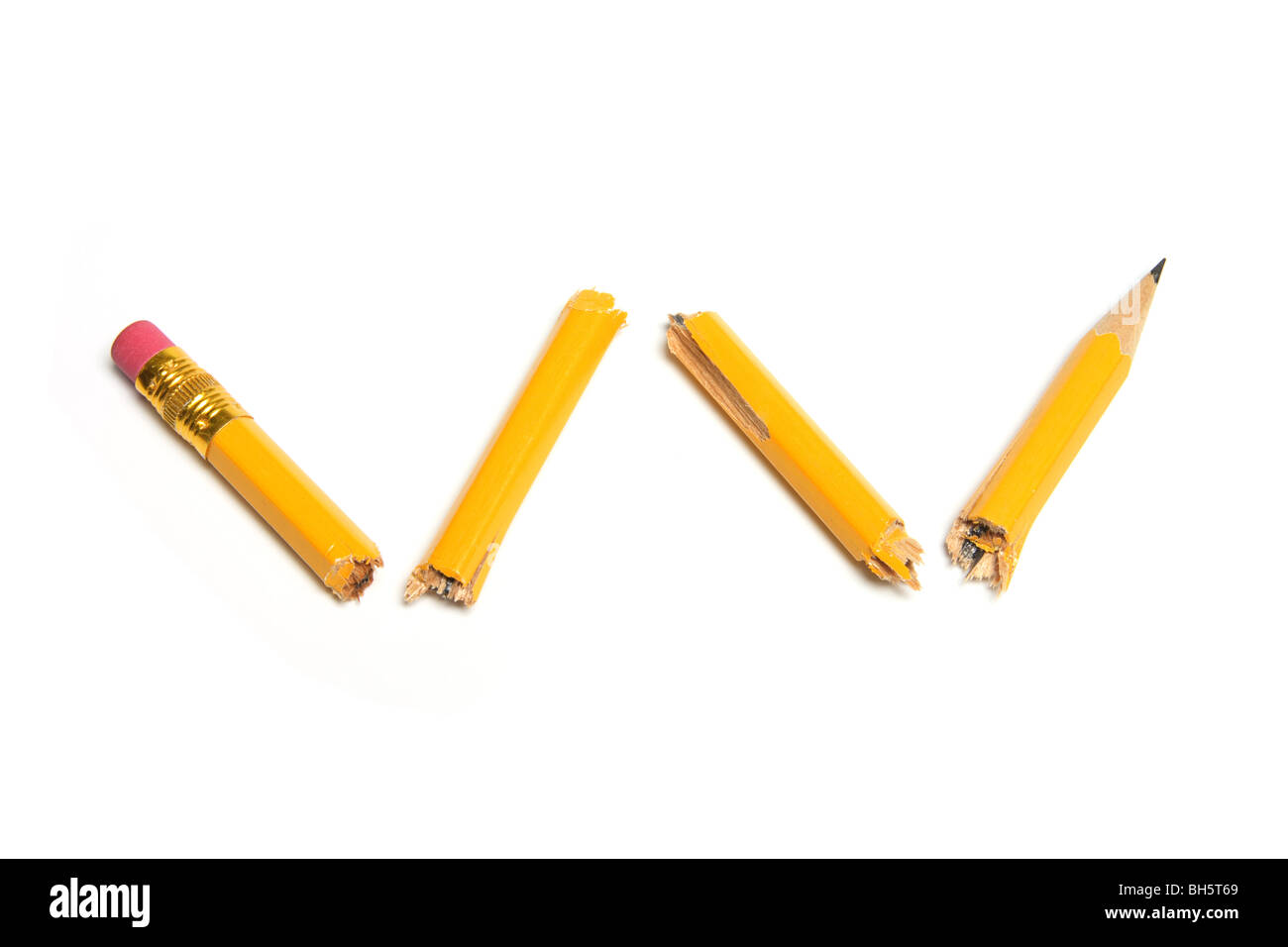 Broken Pencil Pieces Stock Photo - Alamy