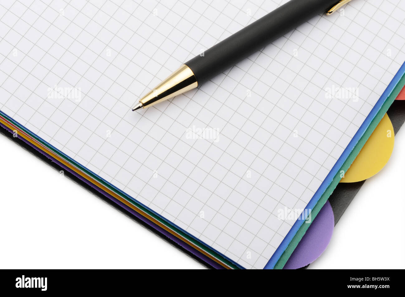 Notebook - organizer with the stylish pen.Color bookmarks. It is ...