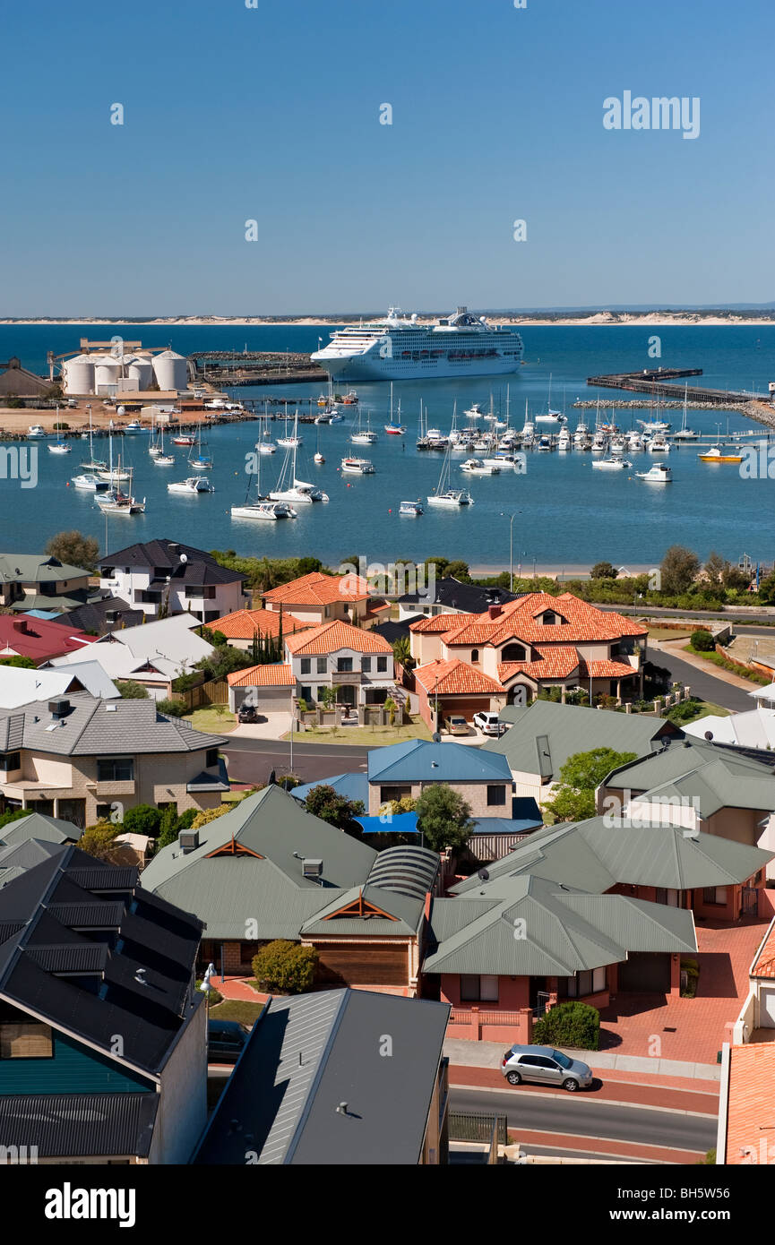 Bunbury Harbour and Port form the Lookout Tower, Western Australia ...