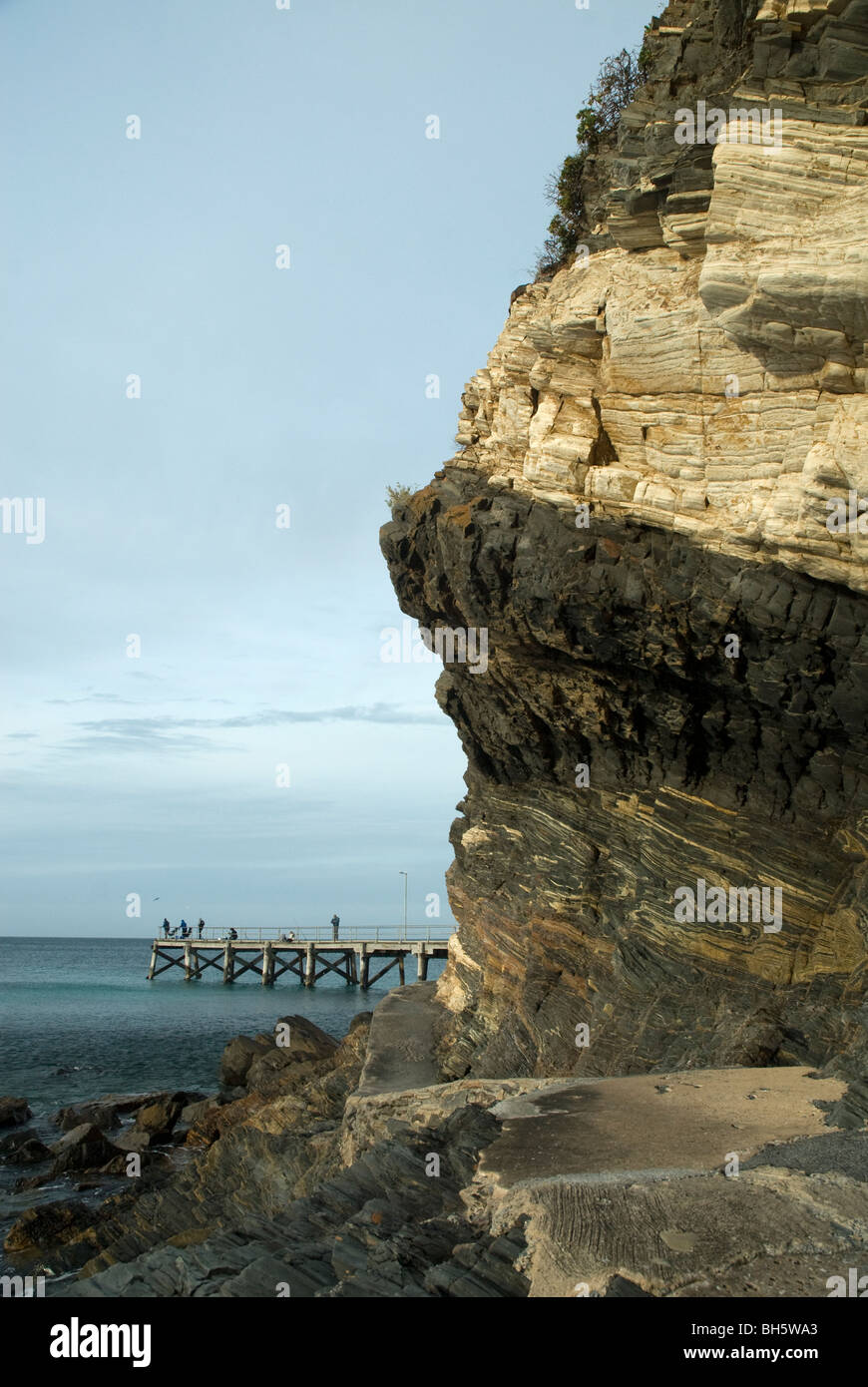 Second Valley jetty and coastline, Fleurieu Peninsula, South Australia ...