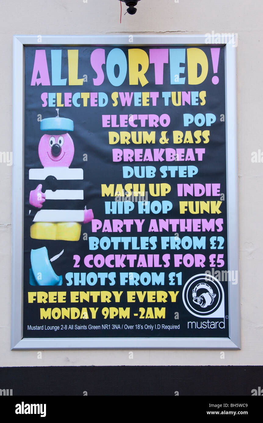 Sign advertising mustard lounge nightclub hi-res stock photography and ...