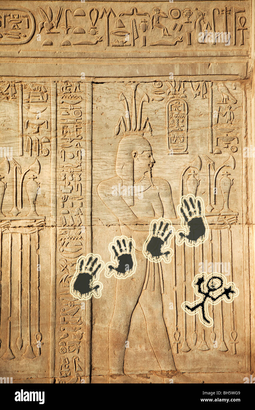 Illustration of Graffiti in Ancient Egyptian monuments Stock Photo - Alamy