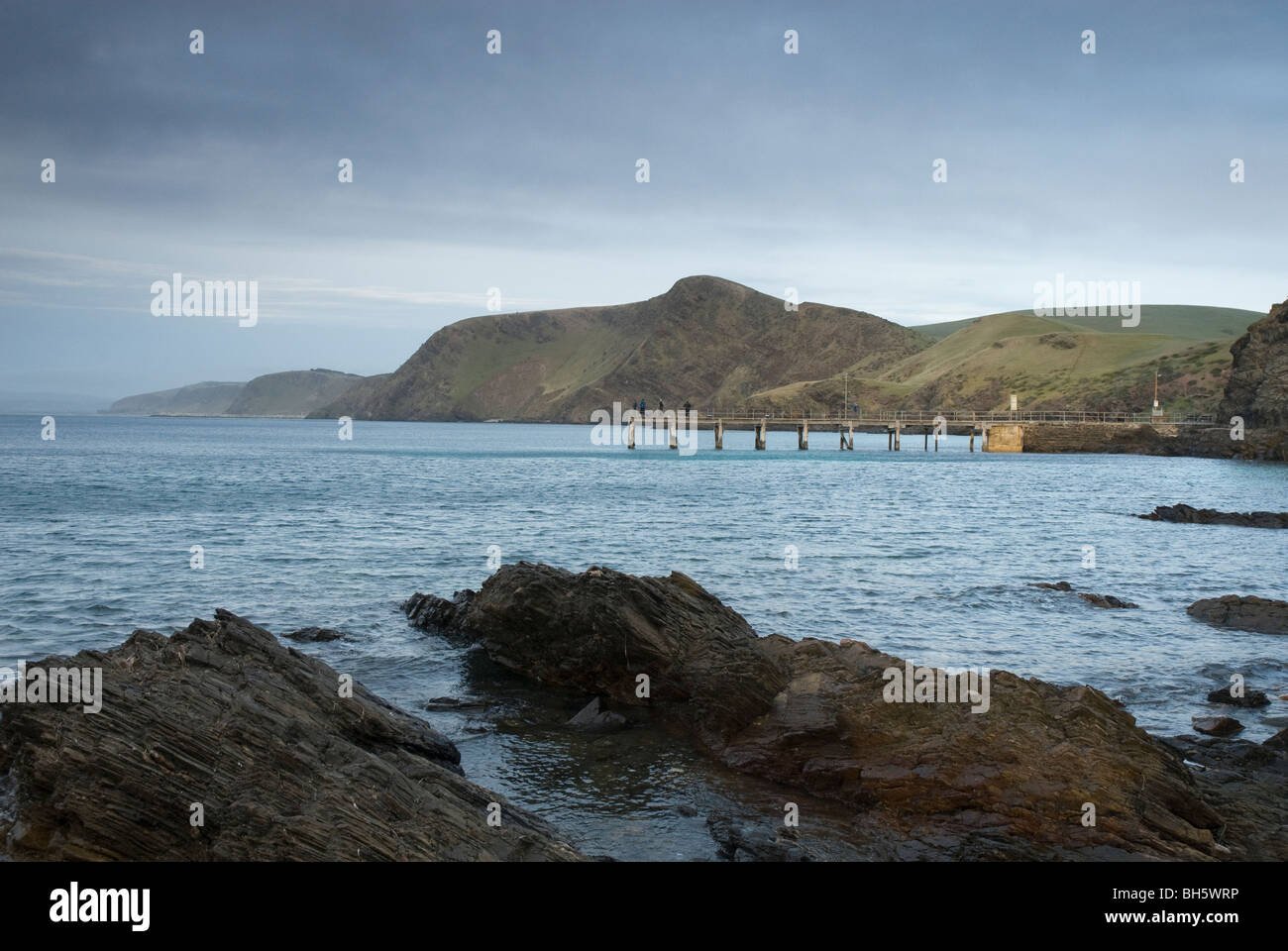 Second Valley jetty and coastline, Fleurieu Peninsula, South Australia ...