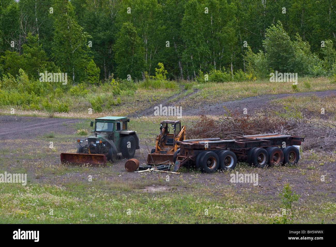 Farming in Upper Peninsula Michigan MI from above overhead top view ...