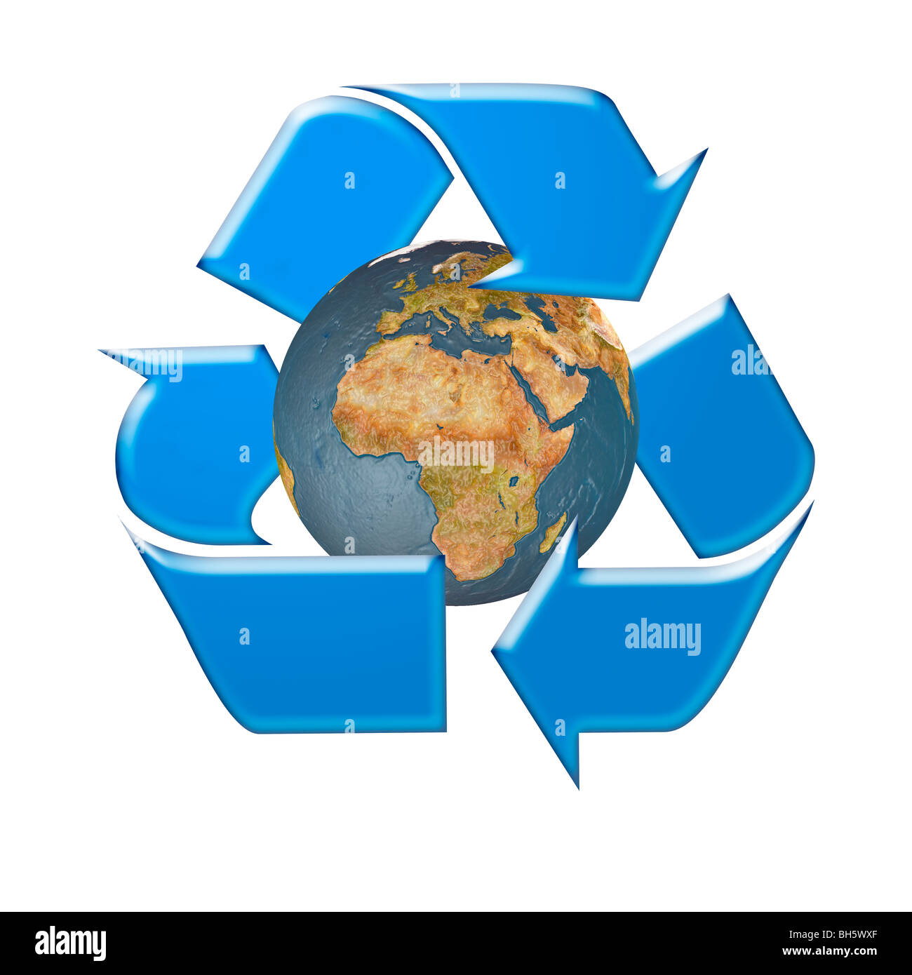 Recycle Symbol surrounding the Planet Earth Stock Photo - Alamy