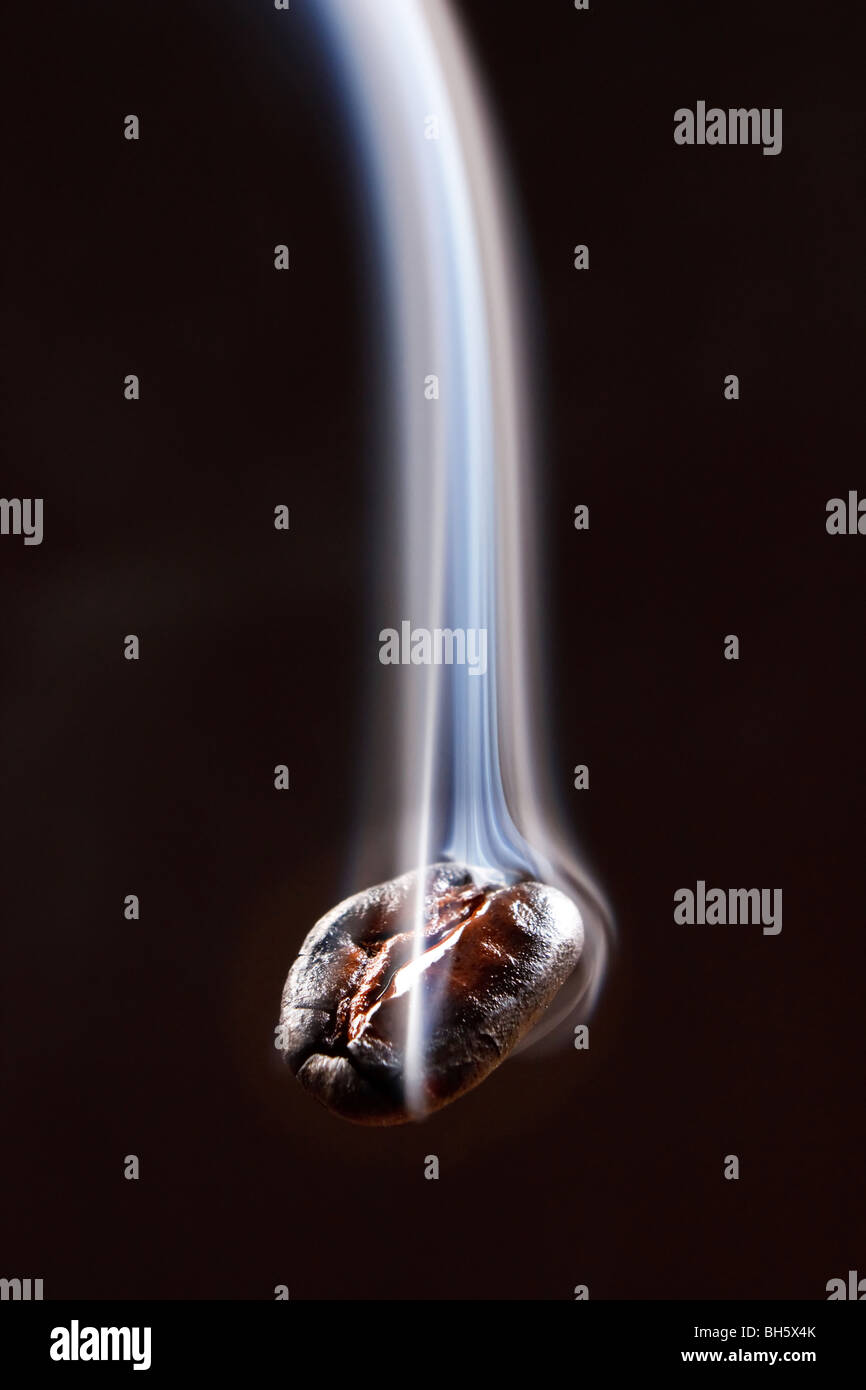 coffee bean with smoke Stock Photo - Alamy