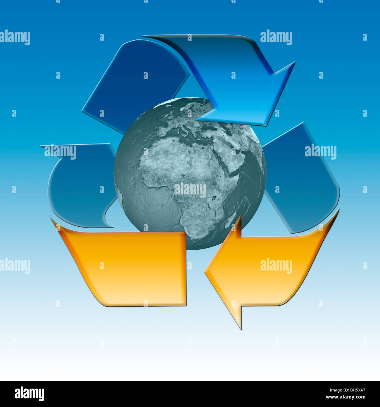 Recycle Symbol surrounding the Planet Earth Stock Photo - Alamy