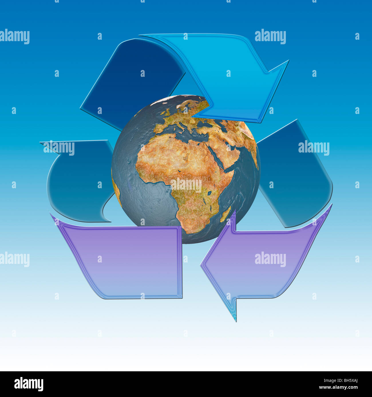 Recycle Symbol surrounding the Planet Earth Stock Photo - Alamy