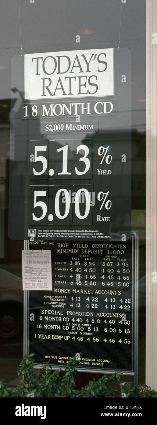 Bank Interest Rate Sign Usa High Resolution Stock Photography and ...