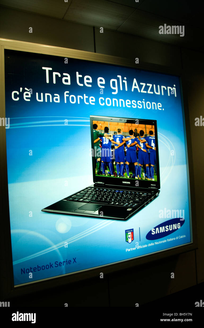Laptop cell cellular phone Soccer Football Samsung Airport Rome Italy ...