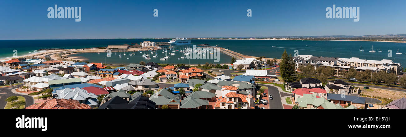 Panorama of Bunbury Harbour and Port form the Lookout Tower, Western ...