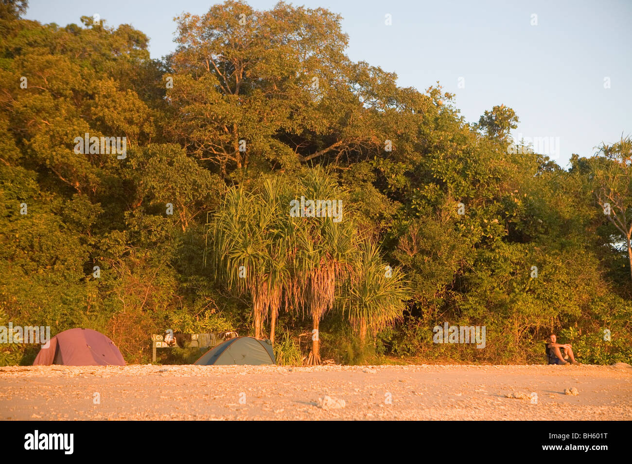 Camping on Queensland's Coombe Island Stock Photo - Alamy